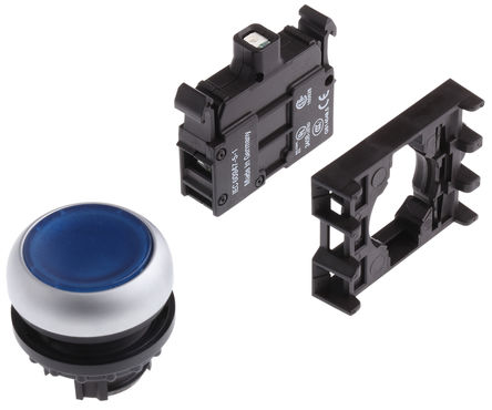 M22-DL-B+M22-A+M22-LED230-B | Eaton M22 系列 22mm 塑料 蓝色按钮 圆形 IP69K 瞬时 230V 照明按钮 M22-DL-B+M22-A+M22 ...