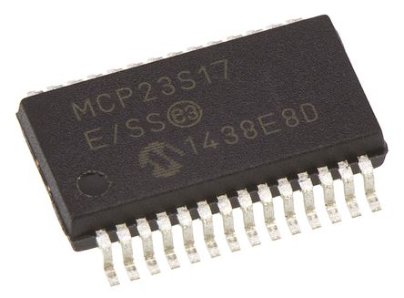MCP23S17-E/SS | Microchip MCP23S17-E/SS 16通道 5MHz I/O扩展器, 串行 - SPI接口, 28引脚 SSOP封装 | Microchip ...