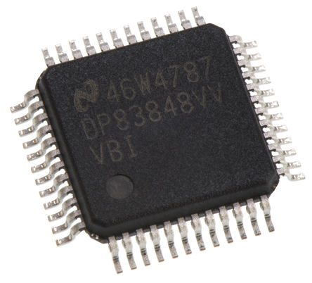 DP83848IVV/NOPB | Texas Instruments DP83848IVV/NOPB 以太网收发器, 支持100BASE-TX，10BASE-T标准, 3.3 V, 支持 ...