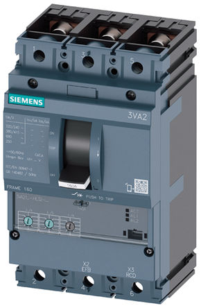 3VA2116-5HL32-0AA0 | Siemens 3VA 系列 3极 160 A MCCB 模制箱断路器 3VA2116-5HL32-0AA0, 55 KA断开能力, 固定安装 ...